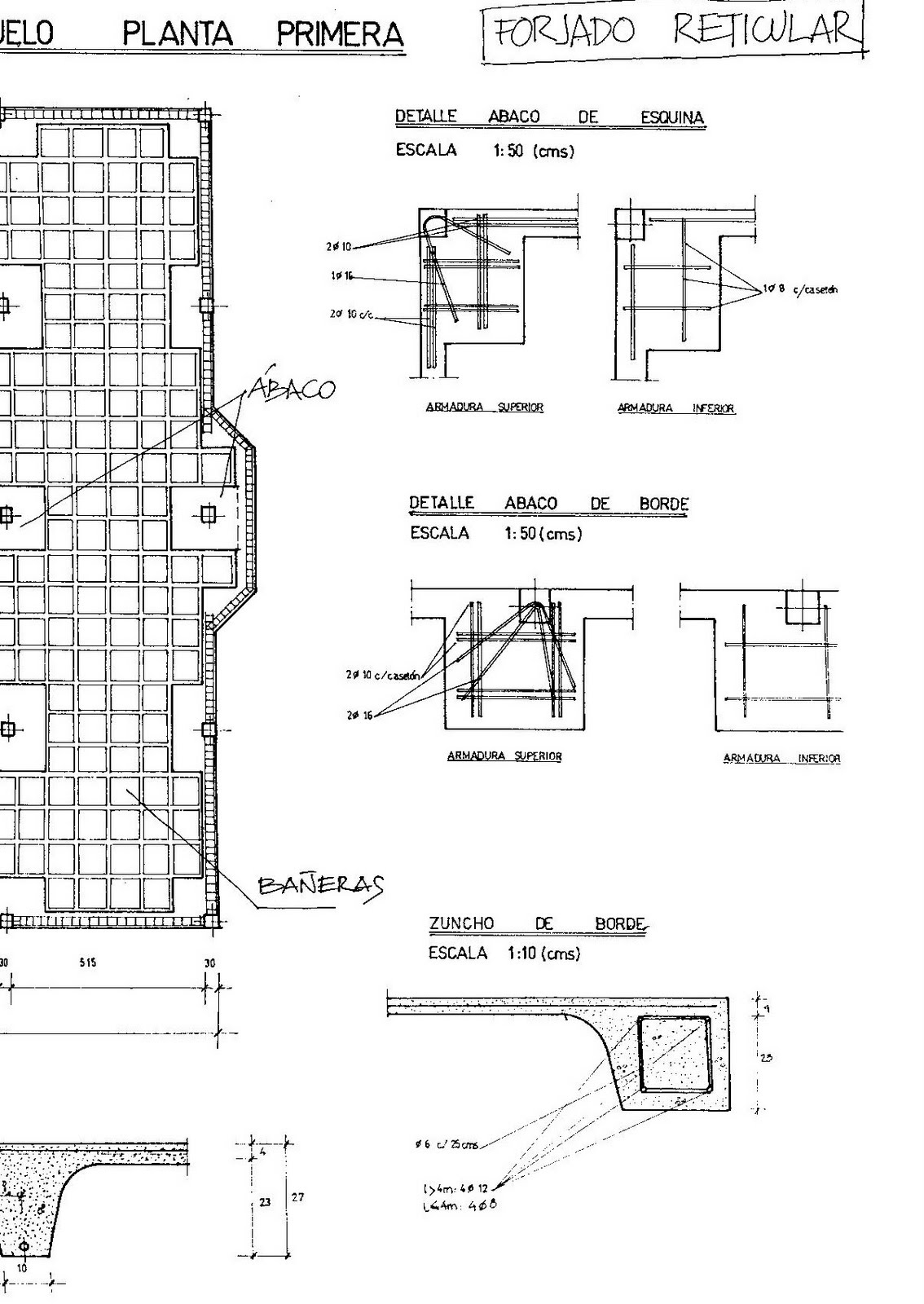 I.E.S.AZARQUIEL EDIFICACION: DETALLES FORJADOS RETICULARES