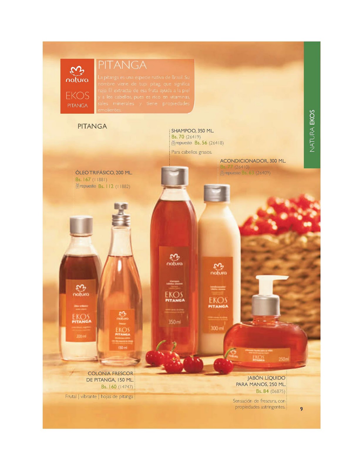 NATURA "BIEN ESTAR BIEN": CATALOGO "ACTUAL" DE PRODUCTOS "NATURA"