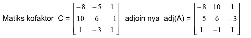 Invers Perkalian Matriks ordo (3 x 3) - Materi Lengkap Matematika