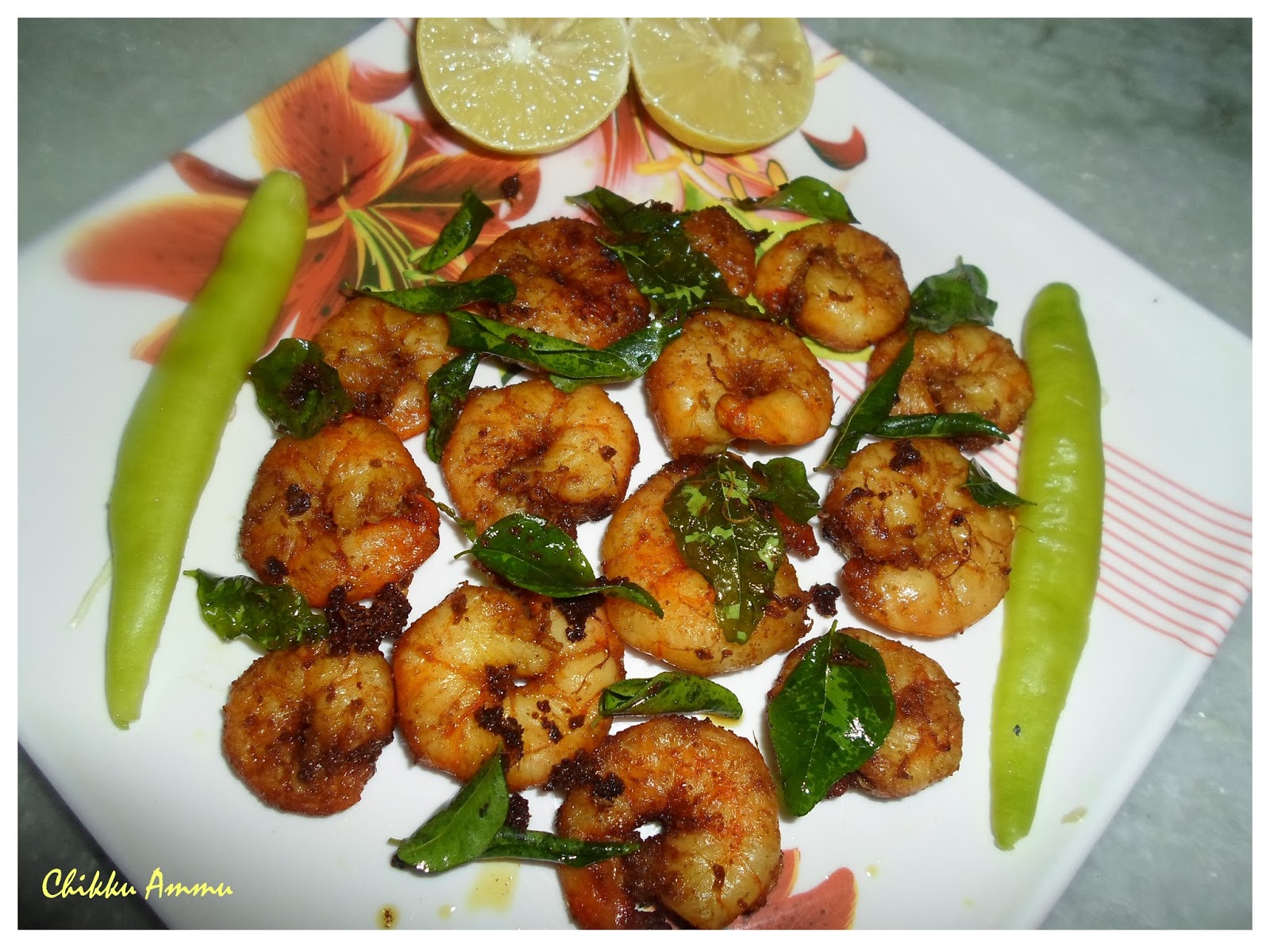 Chikkus Kitchen : Spicy Prawn Fry Recipe