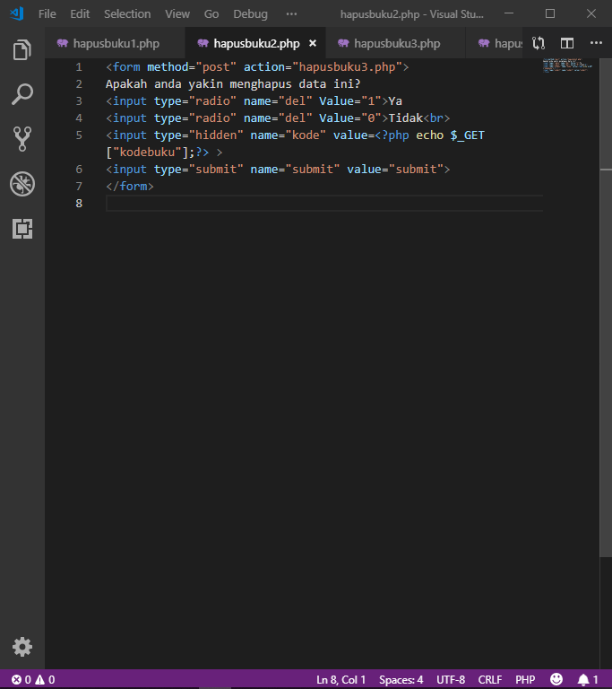 pemrograman JOSS: MEMBUAT TABEL DALAM HTML by VISUAL STUDIO CODE