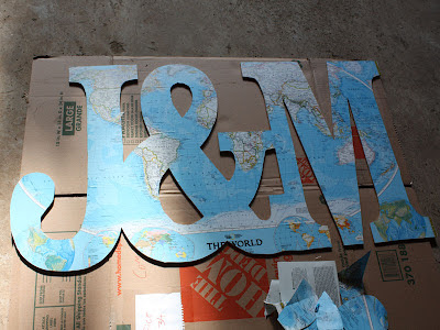 Cinnamon Teal Handmade: Map Covered Monogram Tutorial