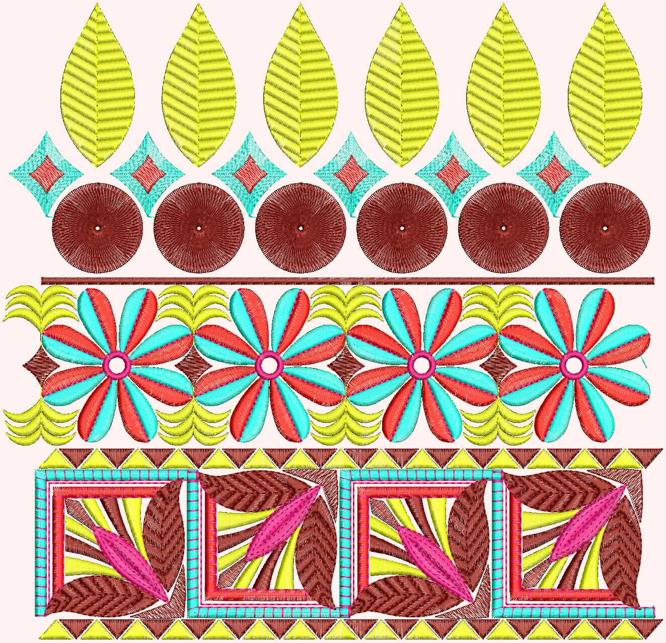 EmbDesignTube: Pakistani Jamawar Borders Embroidery Designs