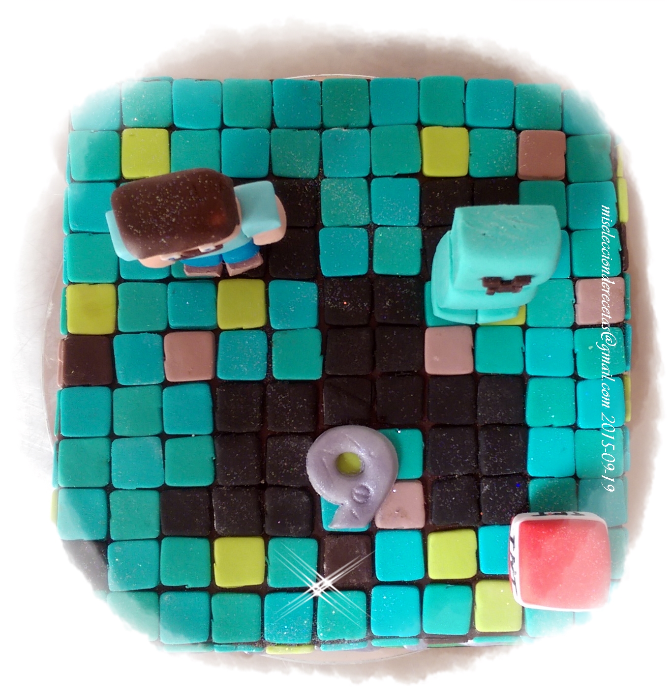 Mi selección de recetas dulces: Tarta de "Minecraft" para Pablo...