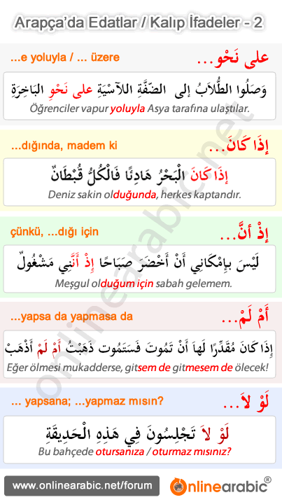 ANESTEK: ARAPÇA KALIPLAR♥