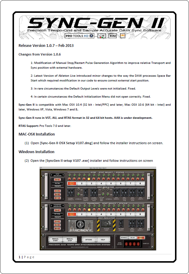 MATRIXSYNTH: Sync-Gen II Software Update Version 1.0.7 – Feb 2013