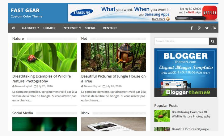 Fast Gear Blogger Template - Blogger Templates