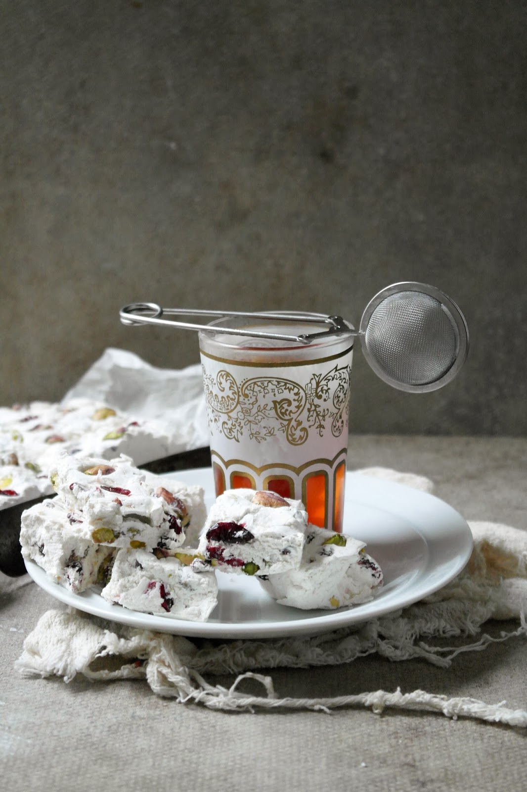 pistachio and cranberry nougat