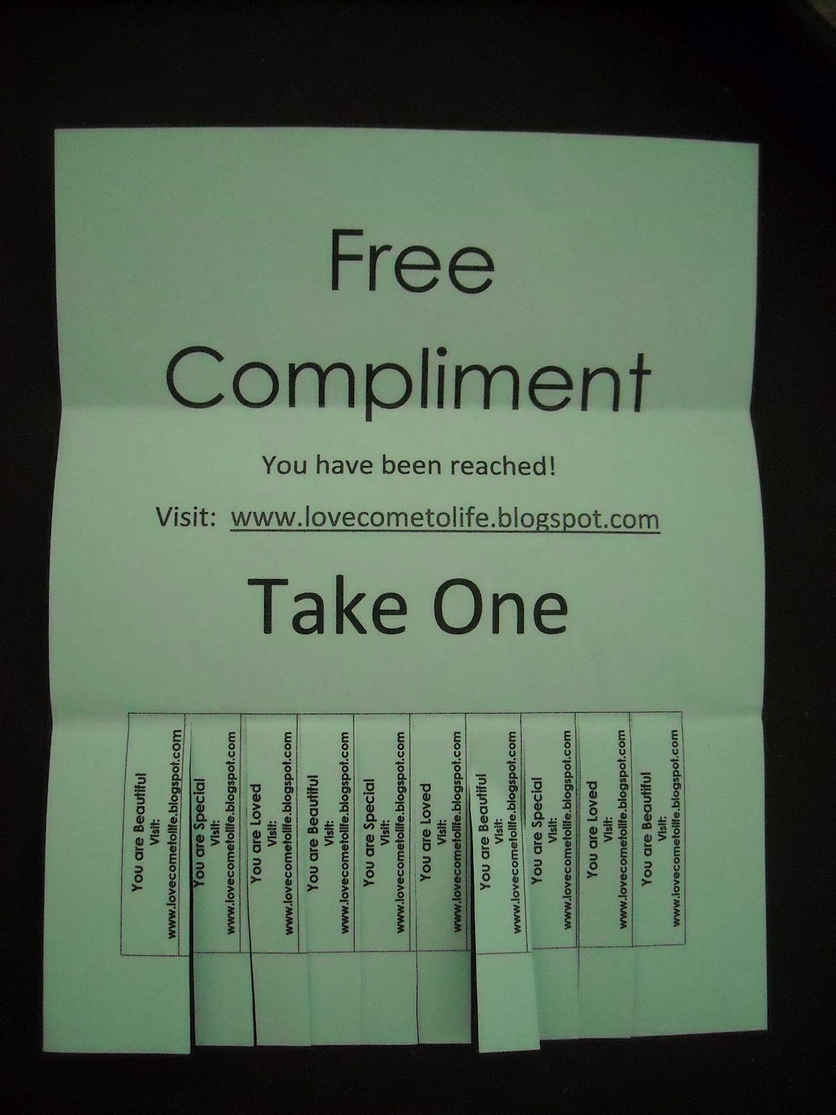 Love Come To Life: Free Compliment