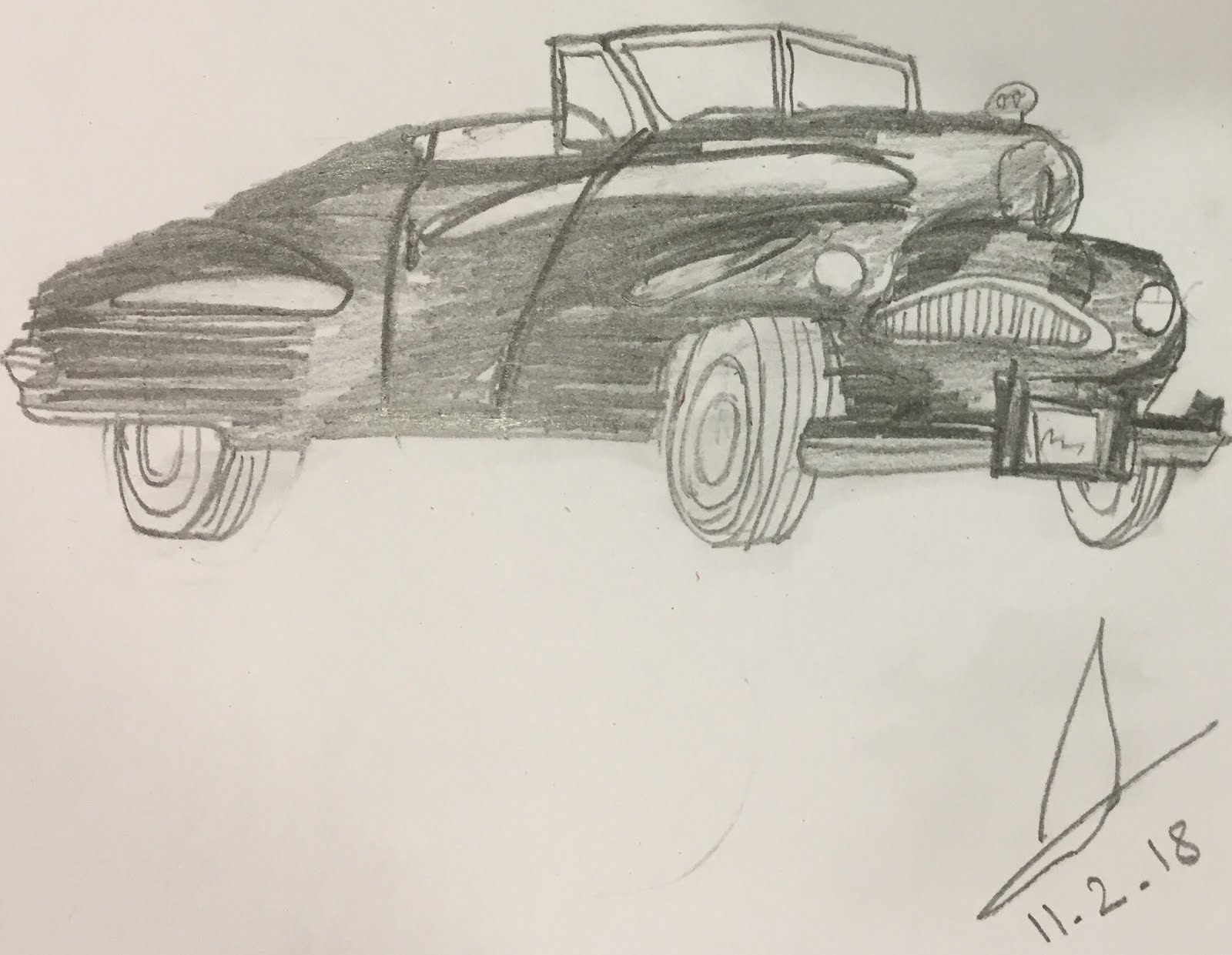 Arav's Art Attic......: Vintage Car with shading effect