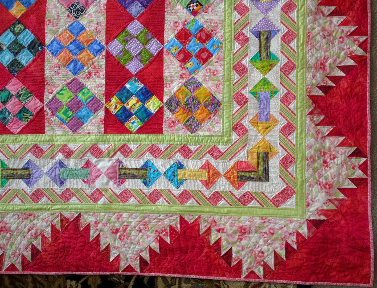 Fret Not Yourself: Strippy Nine-Patch Quilt Finished