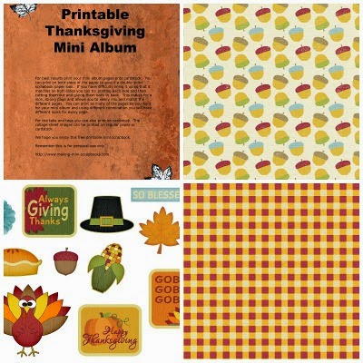 Making Mini Scrapbooks: Free Printable Mini Album - Thanksgiving Theme