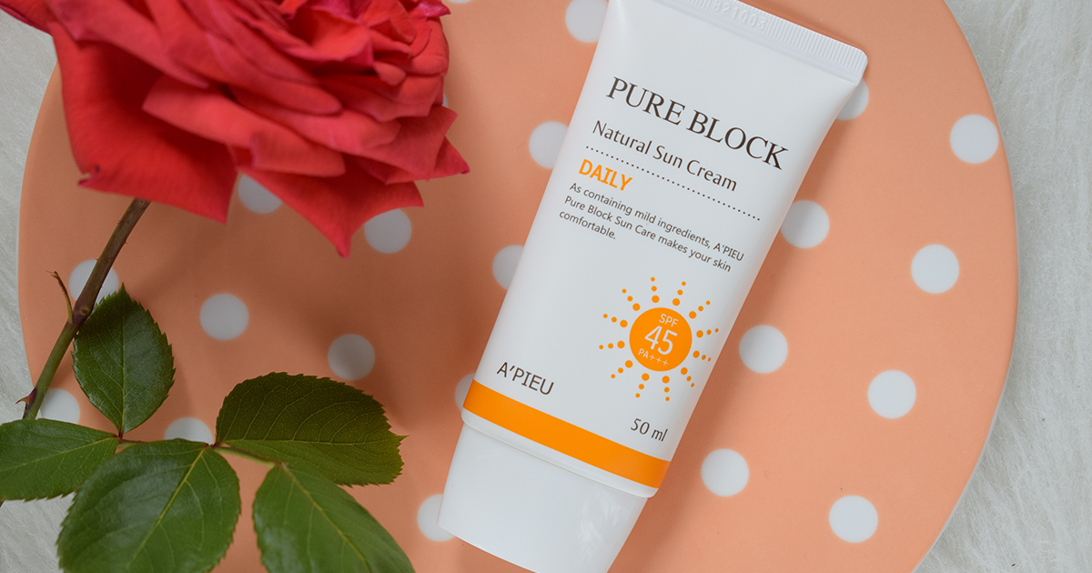 Review: A'Pieu Pure Block Natural Sun Cream Daily SPF 45 - Adjusting Beauty