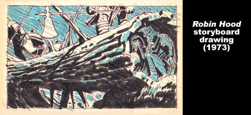 The ALEX TOTH archives: TOTH - ROBIN HOOD, Disney production art, 1973.