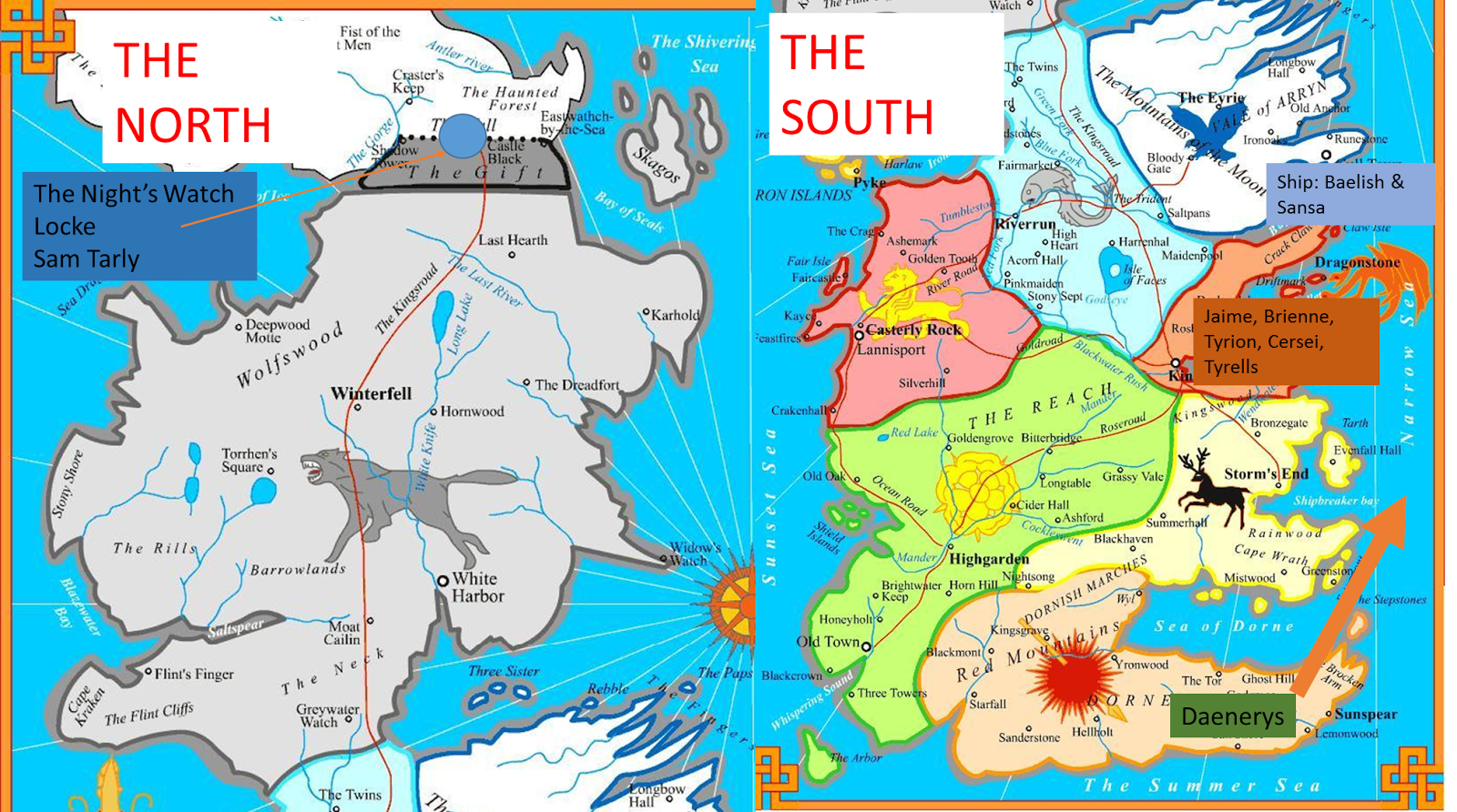 Game Of Thrones Character Map Season 4