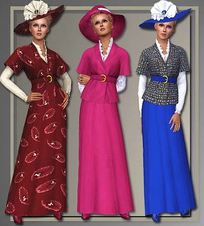 Edwardian/ Victorian Dresses by Judie - Аксессуары для Sims 3 ...