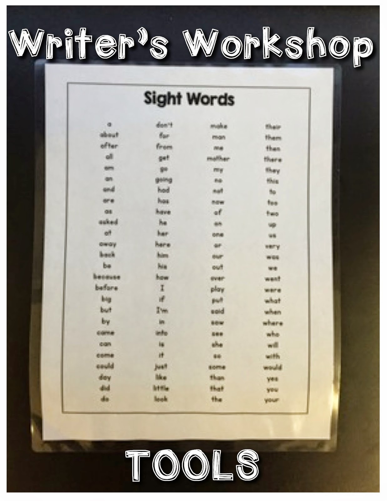 Writer's Workshop Tools - Today in Second Grade