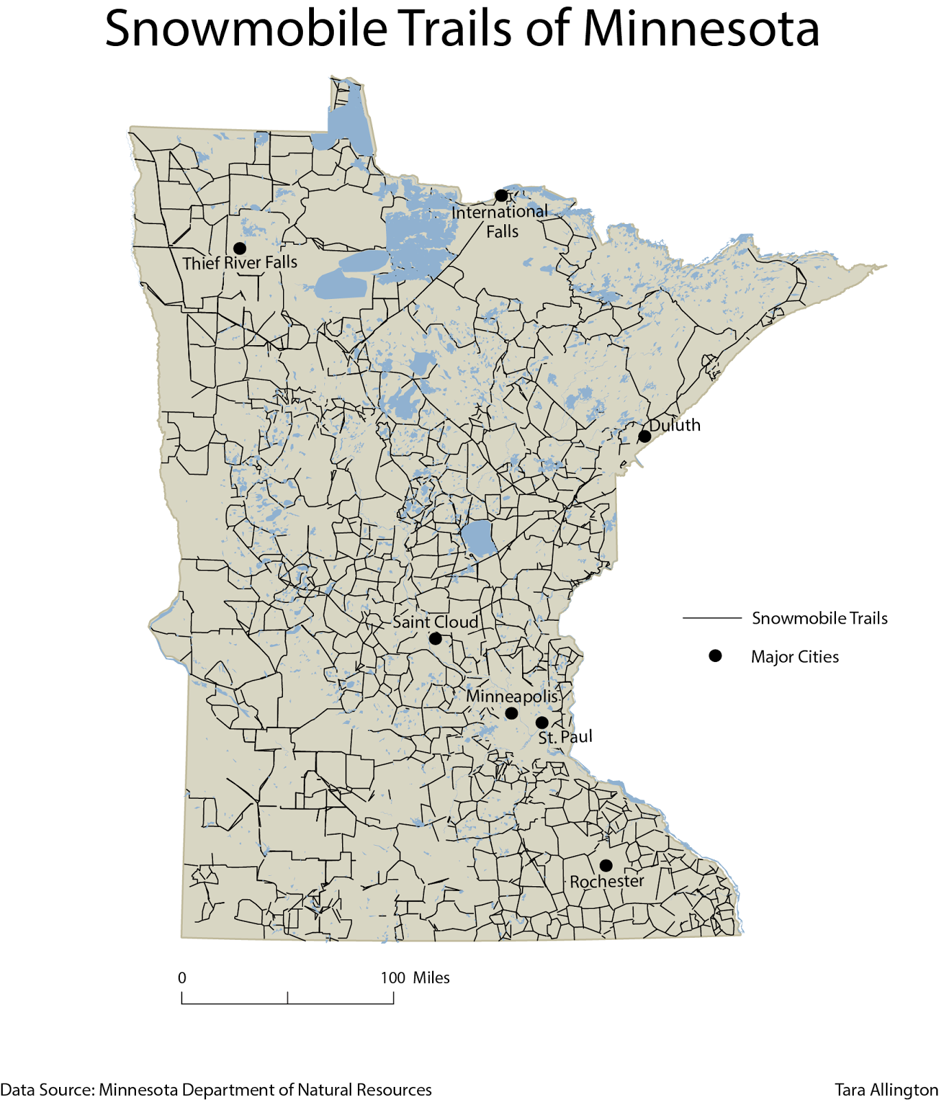 Tara's Map Design Portfolio: Snowmobile Trails