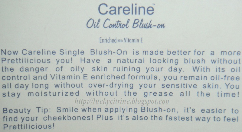 Lucky Citrine: Careline Oil Control Blush-on in Peach Glow