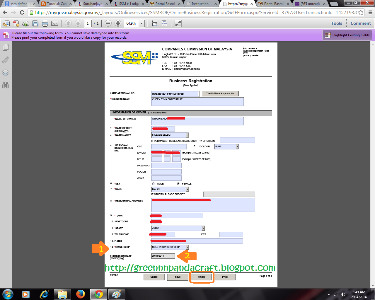 Greennnpanda Craft: [Tutorial] SSM Business Online Registration ...