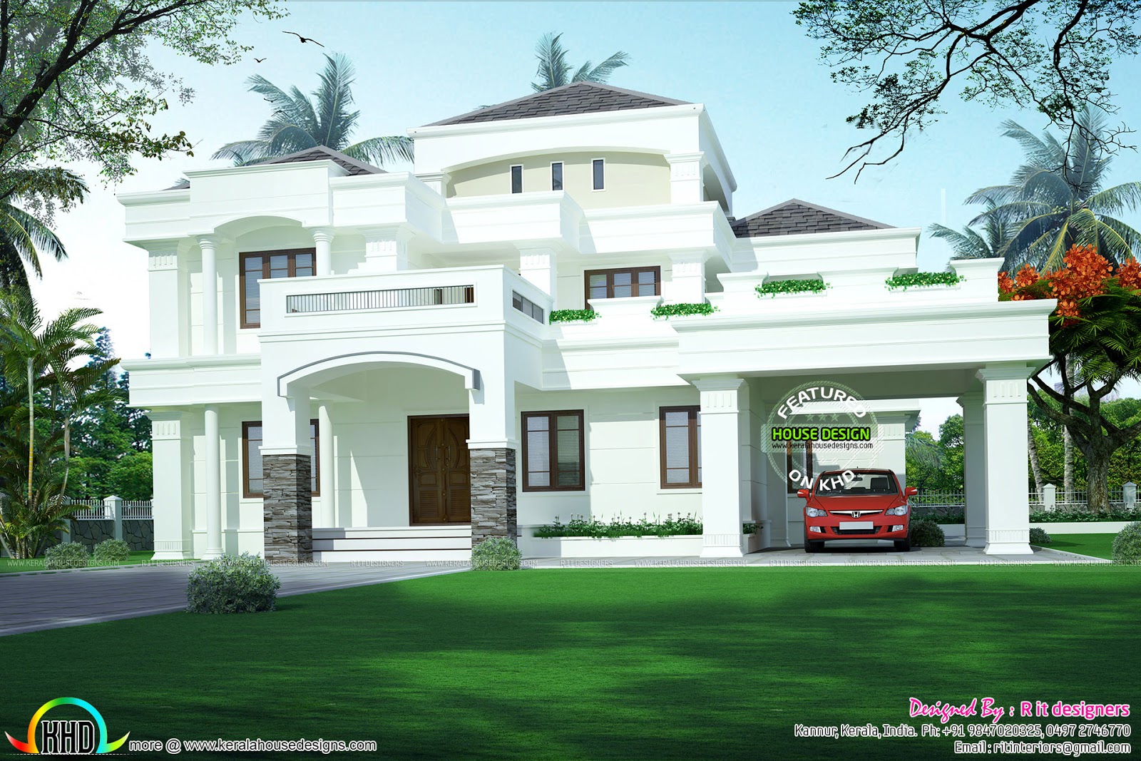 Double storied Colonial touch home design - Kerala Home Design and ... Double storied Colonial touch home design - Kerala Home Design and ...