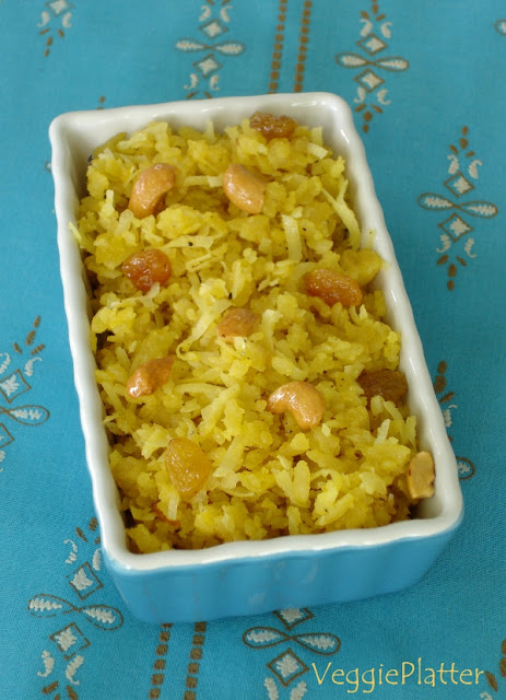 Veggie Platter: Poha - Coconut Halwa