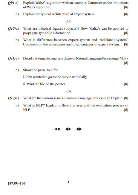 ARTIFICIAL INTELLIGENCE BE ETC Elective Pune University April 2015 ...