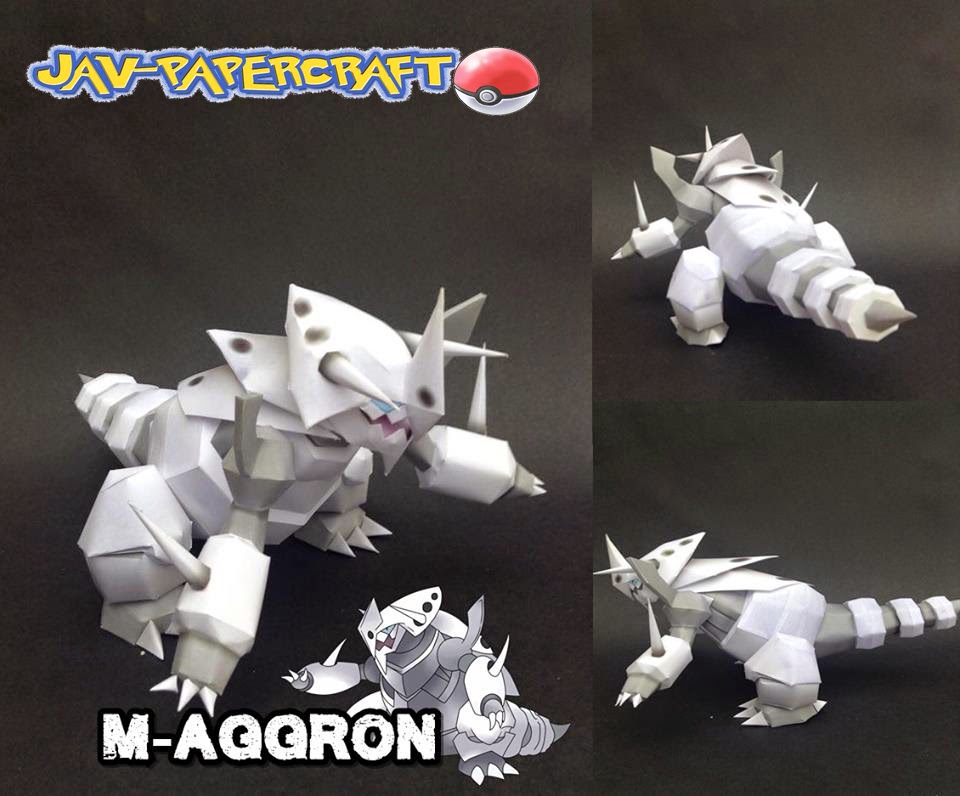 Mega Aggron Papercraft ~ Paperkraft.net - Free Papercraft, Paper Model ...