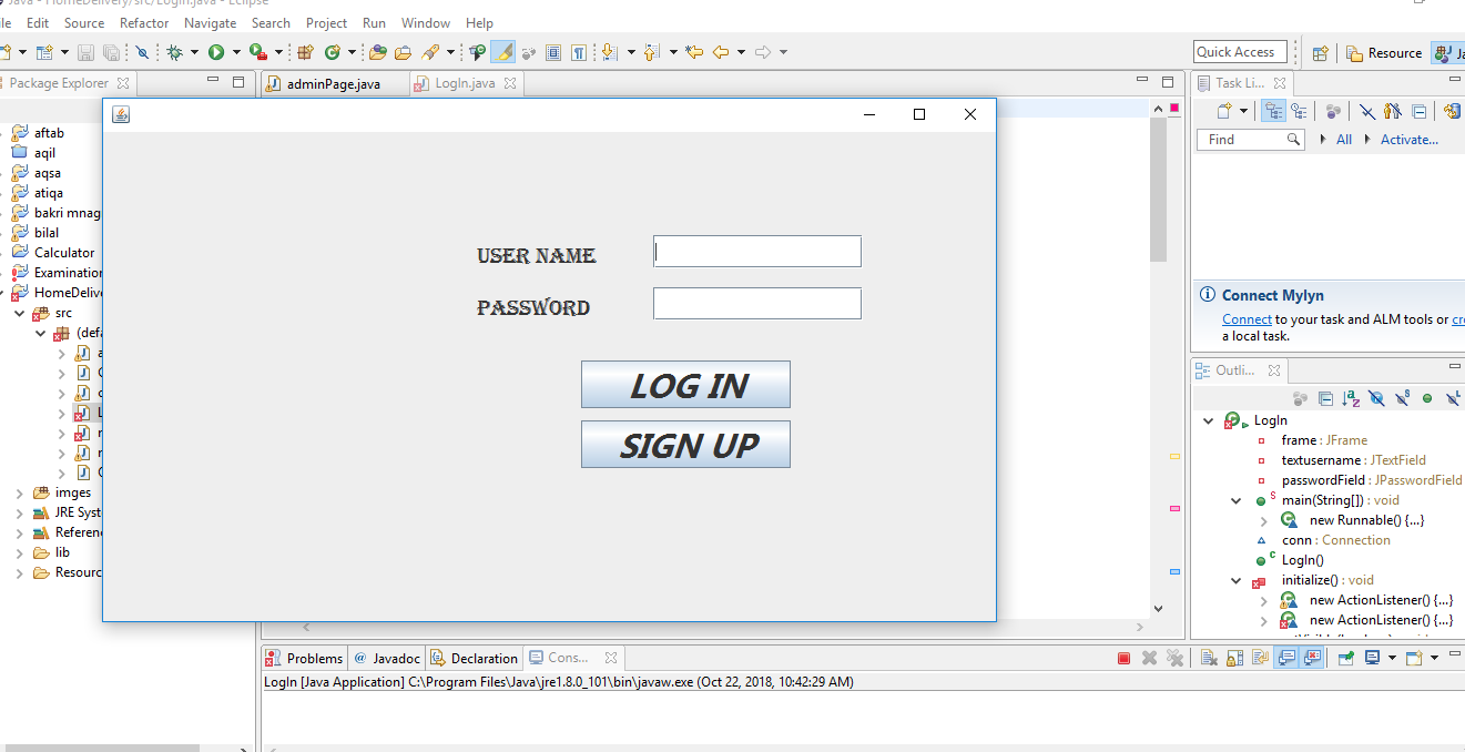 Home Delivery Java Project With Database | Download Now Free