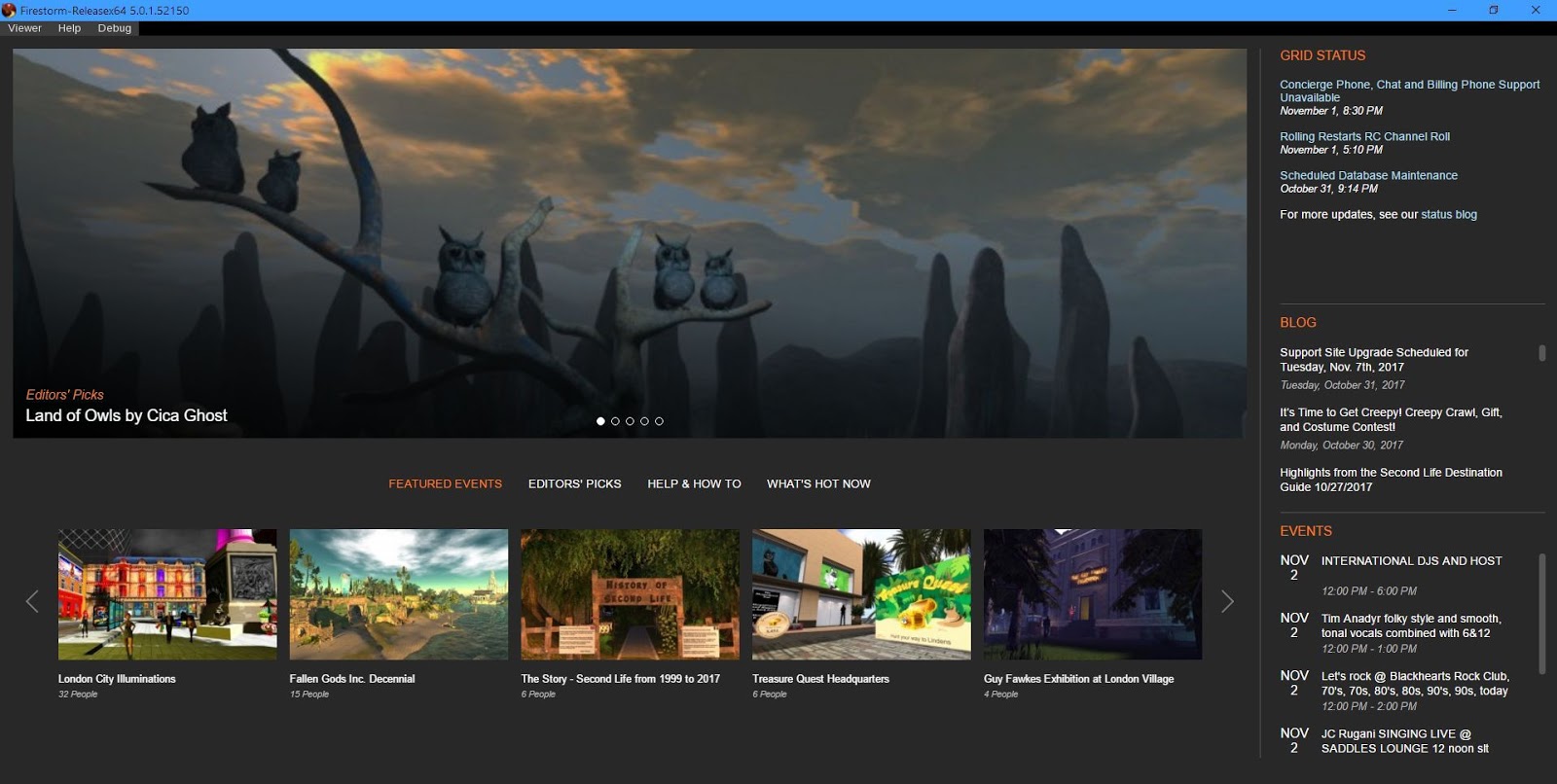 London City: Second Life's new login page