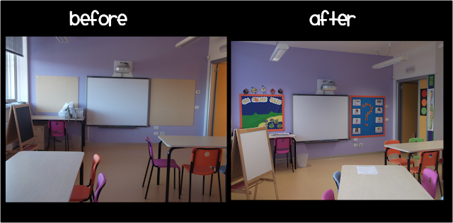 A Crucial Week: Before and after classroom pics