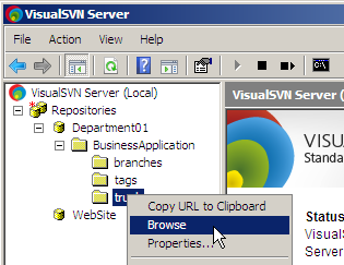 Visualsvn server tortoisesvn client - easelasopa