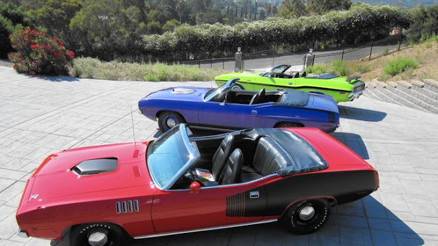 Just A Car Guy: Hemi Cuda Convertibles, all the 71's plus a couple 70s