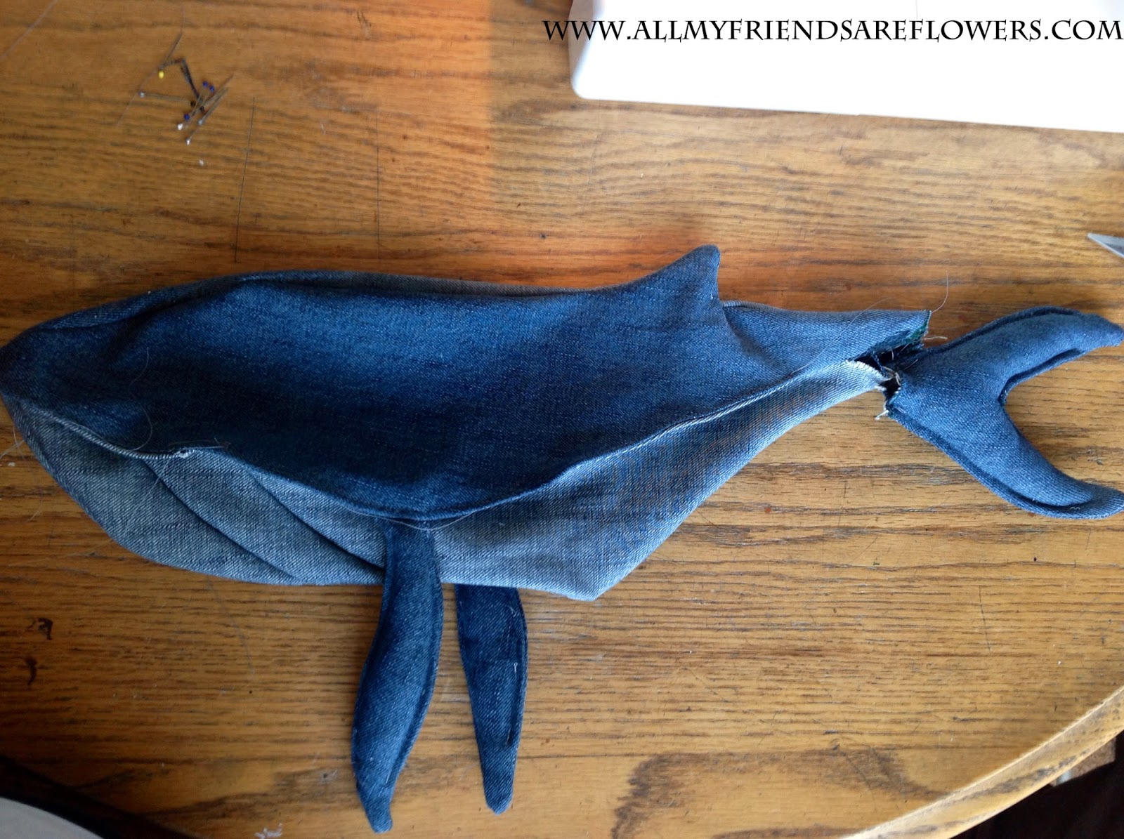 all my friends are flowers: Denim Whale Tutorial & Printable Pattern