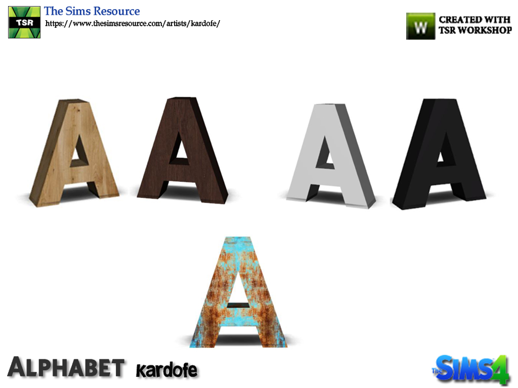 kardofe Creaciones Sims: ALPHABET