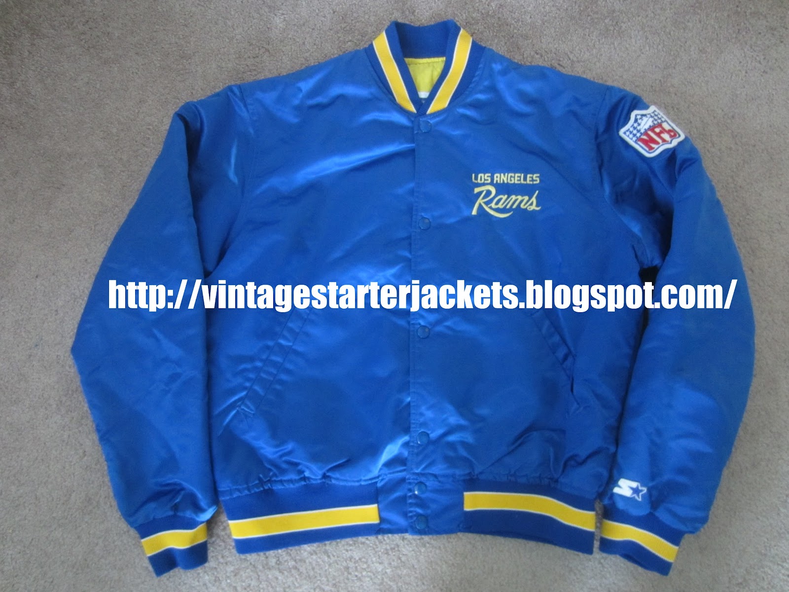 Vintage Sports Apparel: Rare Los Angeles Rams Satin Starter Jacket Size ...