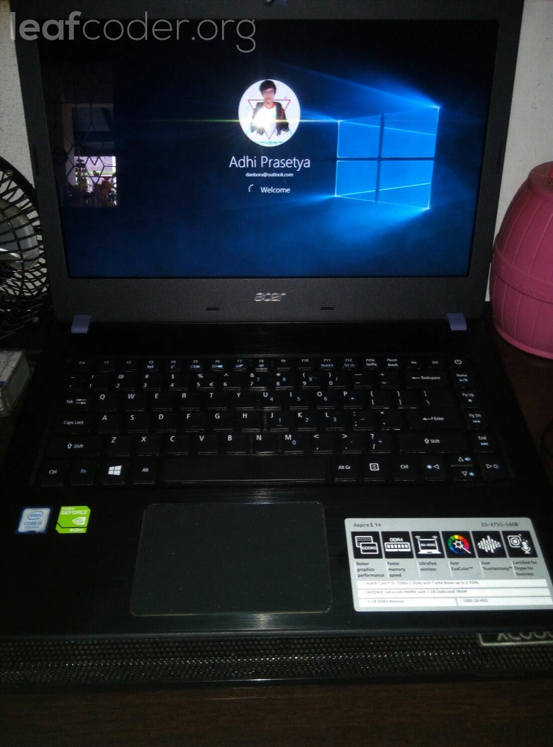 Review lengkap laptop Acer Aspire E5-475G - Digital Solutions by Leafcoder