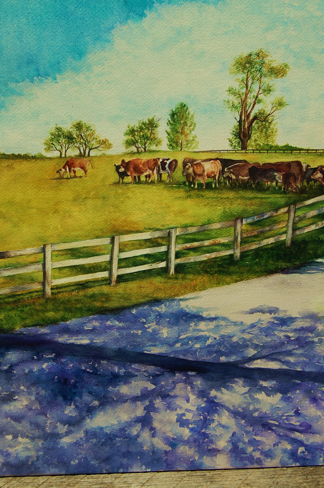 Donna Berk Barlup- Watercolor Painter: Out To Pasture