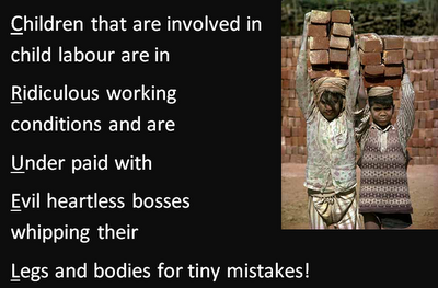 Room 12 WIS: Child Labour Poems