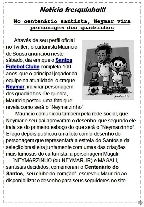 Blog da professora Edivania: TEXTO E INTERPRETAÇÃO - NOTÍCIA