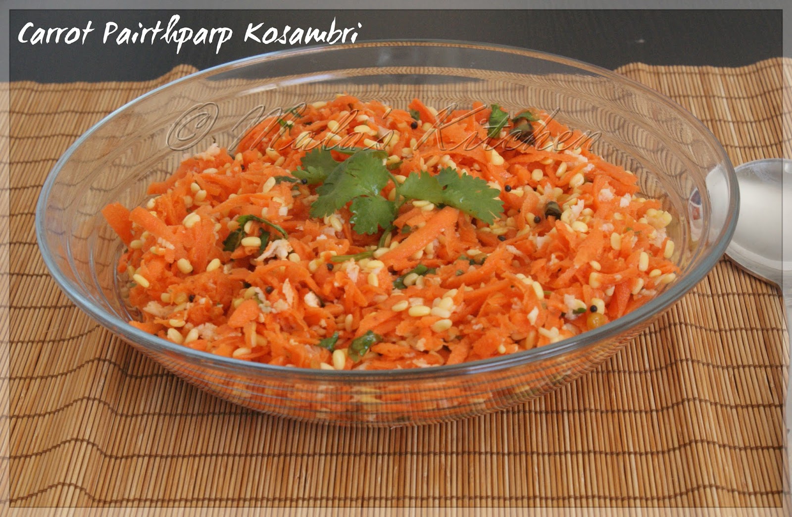 Carrot Kosambri With Pairthuparpp | Carrot Kosambri with Hesarubele ...