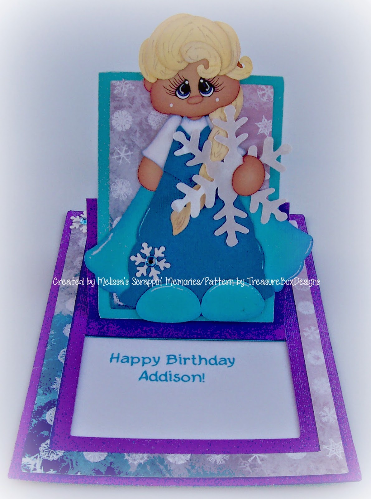 TREASURE BOX DESIGNS: Frozen pop up slider card TREASURE BOX DESIGNS: Frozen pop up slider card