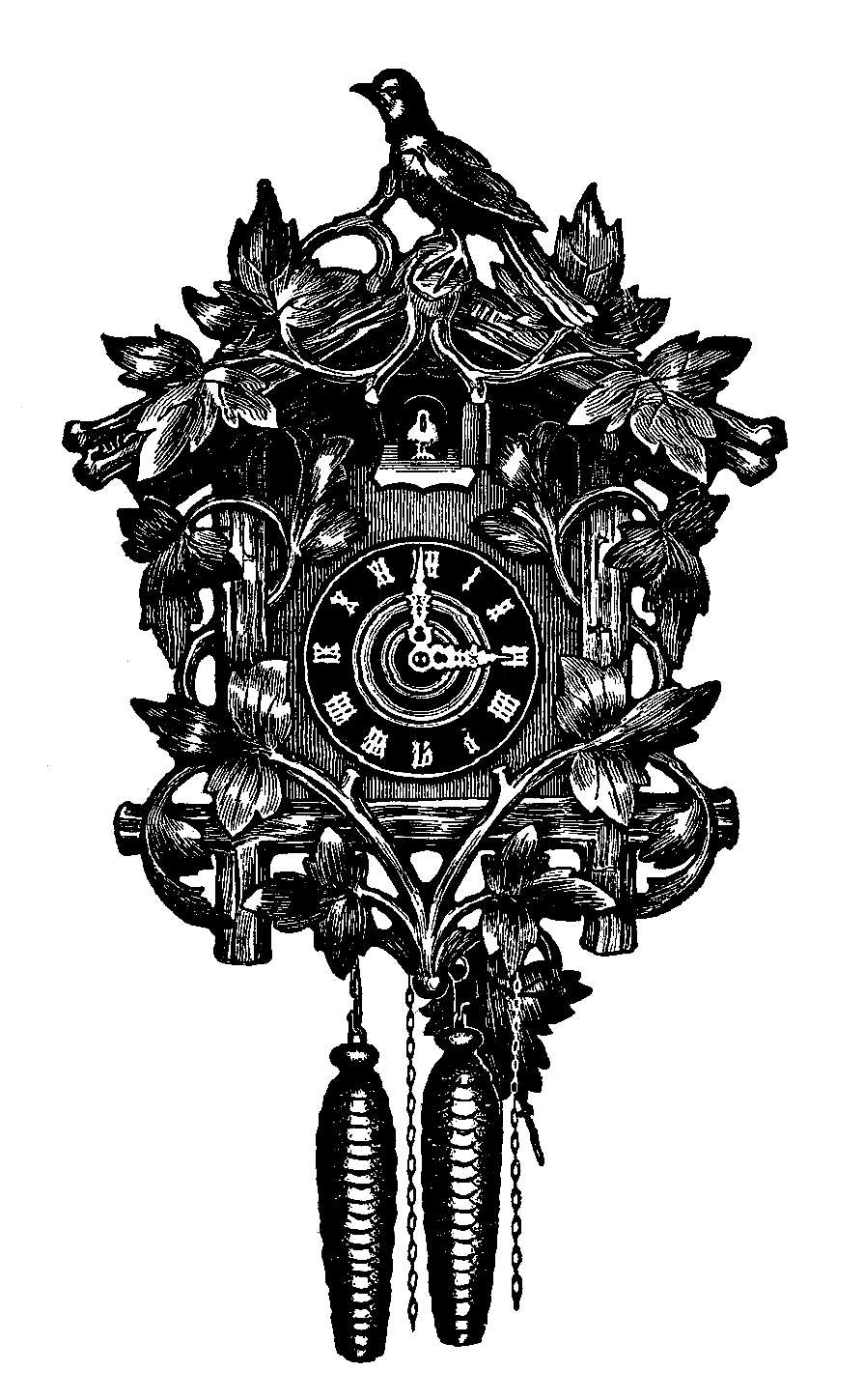 Digital Stamp Design: Vintage Cuckoo Clock Download Clip Art Home Decor ...