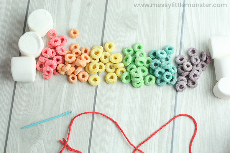 Rainbow Craft for toddlers and Preschoolers - Threading Craft - Messy ...