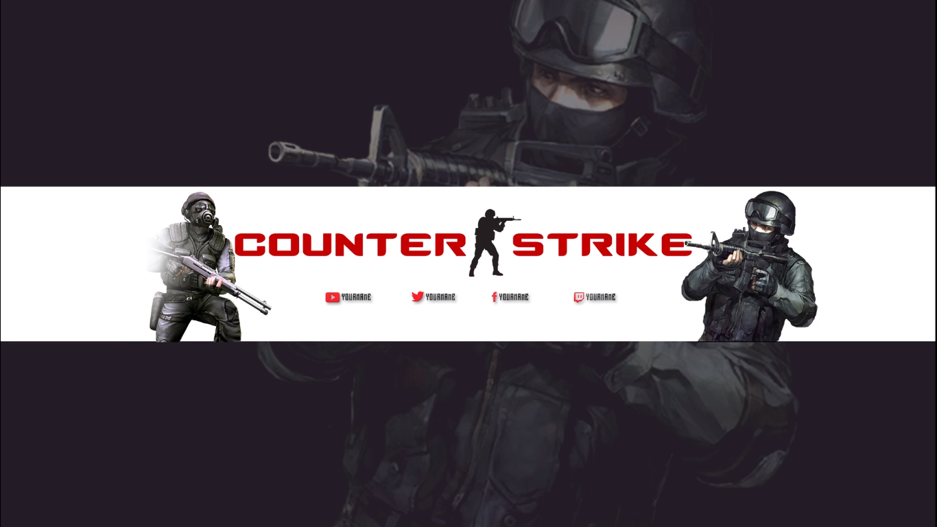 COUNTER STRIKE YouTube banner Channel art 2016 template PSD FREE ...