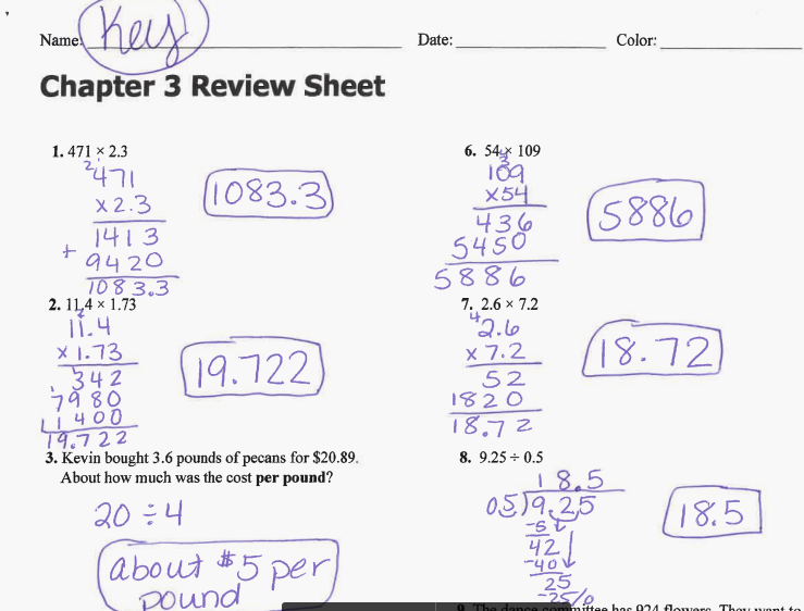 Grade 6 Math with Ms. Eringis : Monday Update and Answer Key for ...