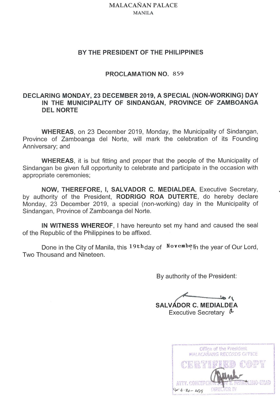 Philippine Holidays: Special (Non-Working) Day in Sindangan, Zamboanga ...