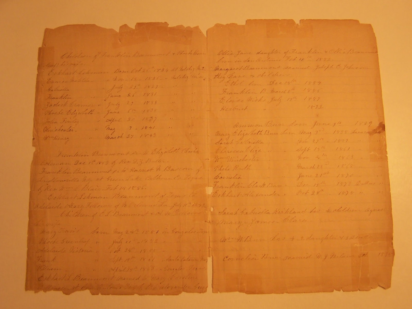 WesPatterson.com: Bellinger Family 1810 Papers