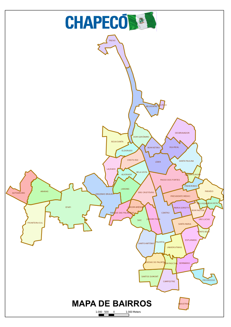 Tecnologias na educação - NeriSantos: Mapa dos Bairros de Chapecó/SC
