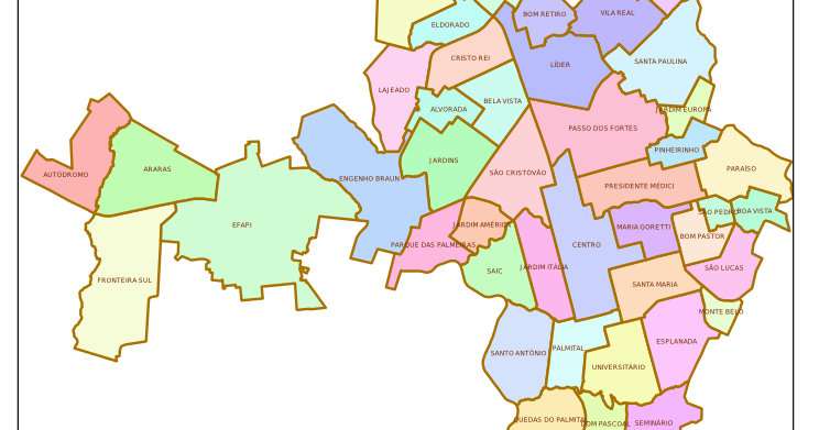 Tecnologias na educação - NeriSantos: Mapa dos Bairros de Chapecó/SC